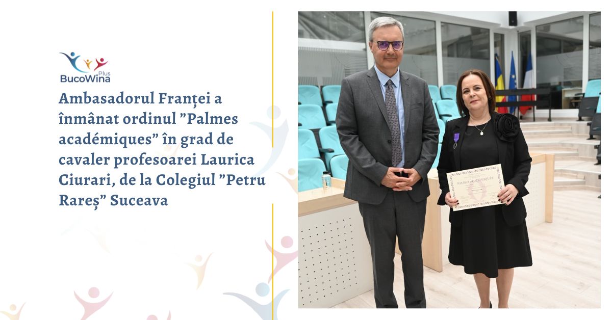 Ambasadorul Franței a înmânat ordinul ”Palmes académiques” în grad de ...